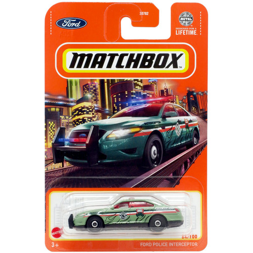 Matchbox Ford Police Interceptor Diecast Car Green Mattel - ToyWiz