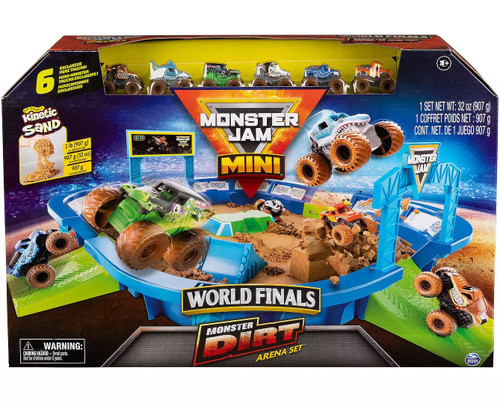 Monster Jam MINI World Finals Monster Dirt Arena Exclusive Playset Spin ...
