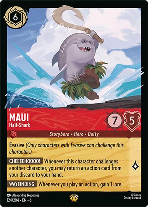 Disney Lorcana Trading Card Game Azurite Sea Single Card Legendary Maui ...