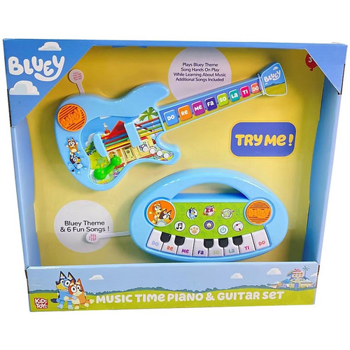 Bluey Music Time Piano Guitar Exclusive Combo Set Plays Bluey Theme ...