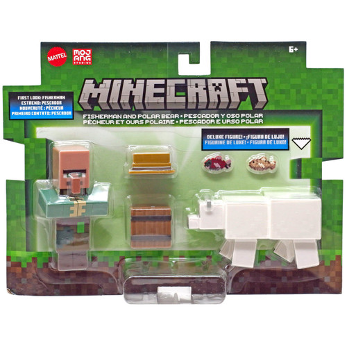 Minecraft Fisherman Polar Bear 3.25 Action Figure 2-Pack Mattel Toys ...
