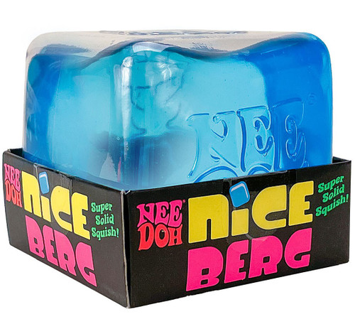 NeeDoh Nice Berg 3 Stress Ball Translucent Blue, Larger Nice Cube Schylling - ToyWiz