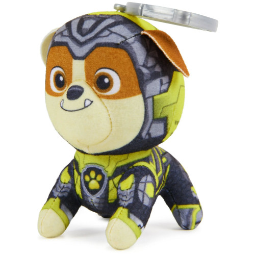 Paw Patrol The Mighty Movie Rubble 4 Clip On Plush Spin Master - ToyWiz