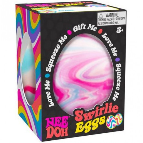NeeDoh Swirlie Eggs Stress Ball 1 RANDOM Color Schylling - ToyWiz
