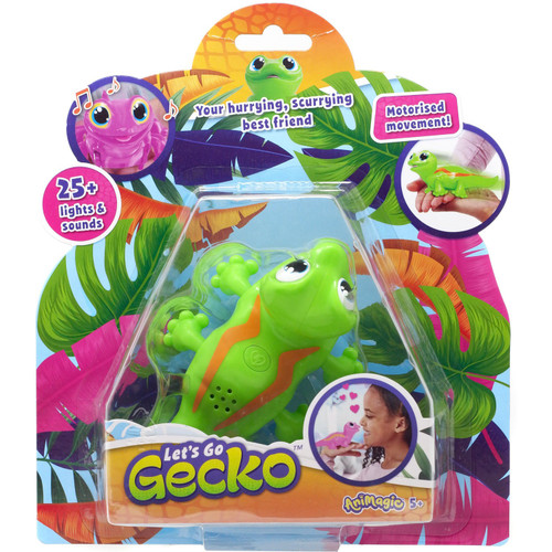 Animagic Lets Go Gecko GREEN Figure 25 Lights Sounds Goliath - ToyWiz
