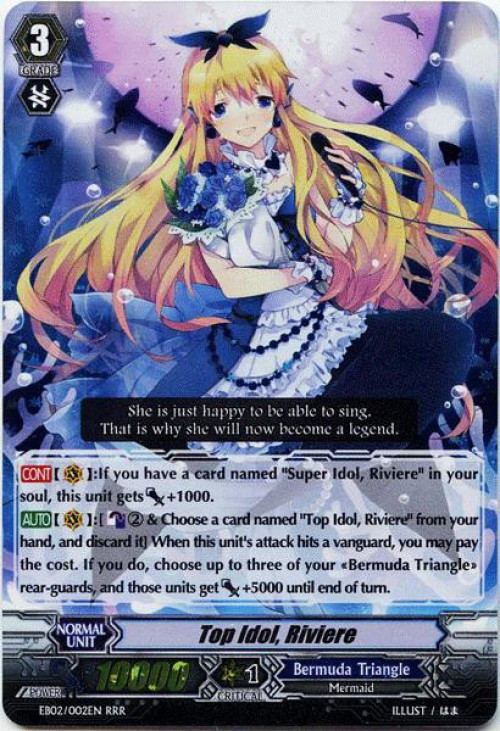 Cardfight Vanguard Banquet of Divas Single Card RRR Rare Top Idol, Riviere EB02-002 - ToyWiz