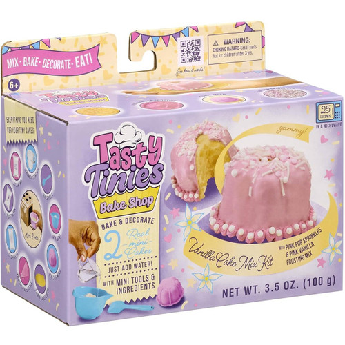 Tasty Tinies Bake Shop Vanilla Cake Mix Kit Food Activity Set Pink Pop ...