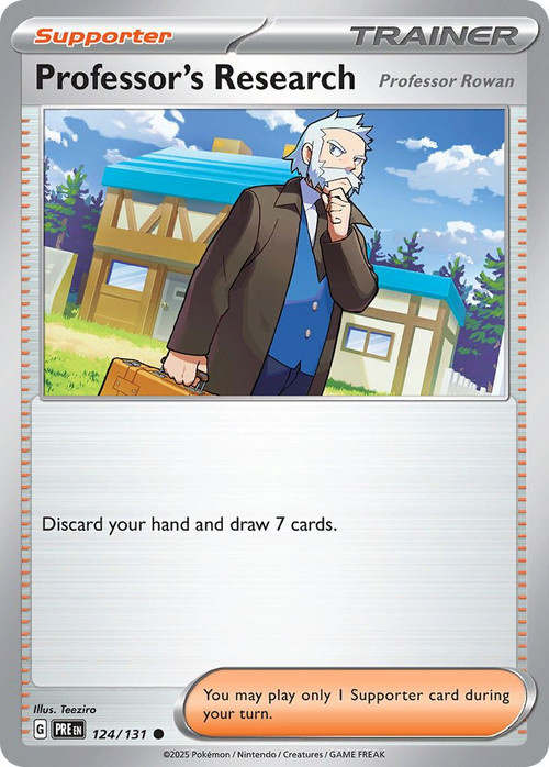 Pokemon Trading Card Game Prismatic Evolutions Single Card Common Professors Research 124 - ToyWiz