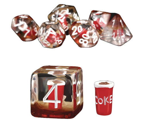 Dungeons Dragons Cola 7 Piece Resin Dice Set Dice Habit LLC - ToyWiz