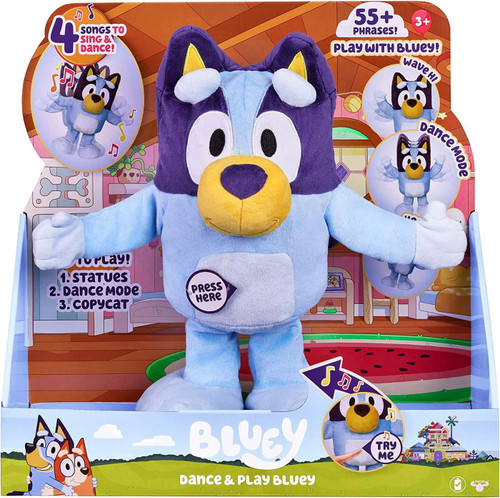 Bluey Dance Play Bluey 13 Interactive Plush Figure 55 Phrases, 4 Songs ...