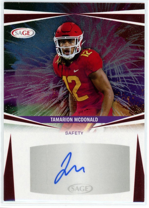 NCAA 2025 Sage Low Series Football Single Card Red Tamarion McDonald A ...