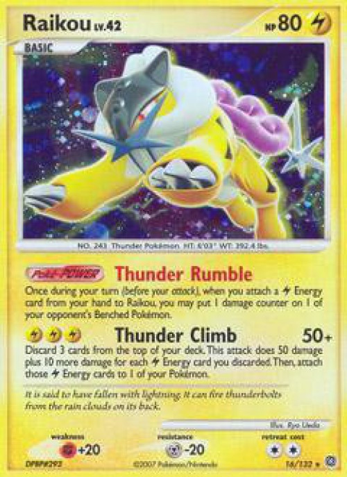 Pokemon Diamond Pearl Secret Wonders Single Card Rare Raikou 16 Near ...
