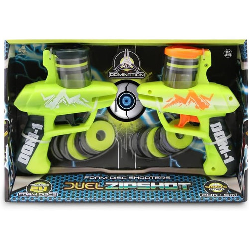 Zip Shot Dual Zip Shot Foam Disc Shooter 2-Pack Lanard - ToyWiz
