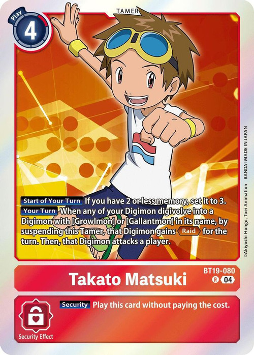 Digimon Trading Card Game Release Special Booster 2.5 Single Card Rare Takato Matsuki BT19-080 ...