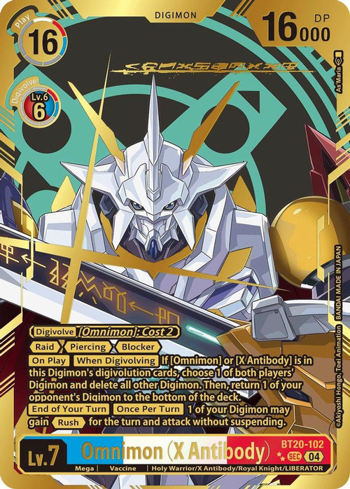 Digimon Trading Card Game Release Special Booster 2.5 Single Card Secret Rare Omnimon BT20-102 X ...