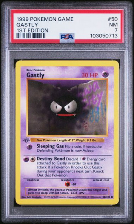 Nintendo Pokemon Trading Card Game Base Set Single Card Gastly PSA 7 ...