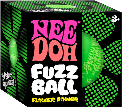 Needoh Fuzz Ball Flower Power Green Stress Ball Schylling Toywiz