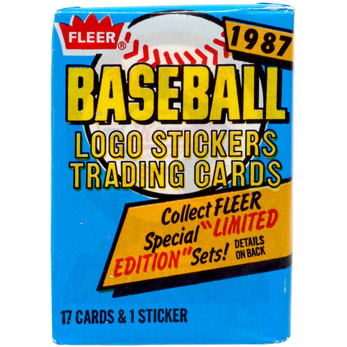 MLB Fleer 1987 Baseball Trading Card WAX Pack 17 Cards - ToyWiz