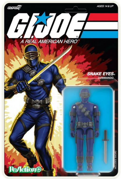ReAction GI Joe Wave 3 Snake Eyes 3.75 Action Figure Cartoon Super7 ...