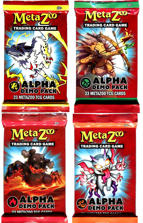 MetaZoo Alpha Lightning, Earth, Fire Air Set of 4 Demo Deck Packs - ToyWiz