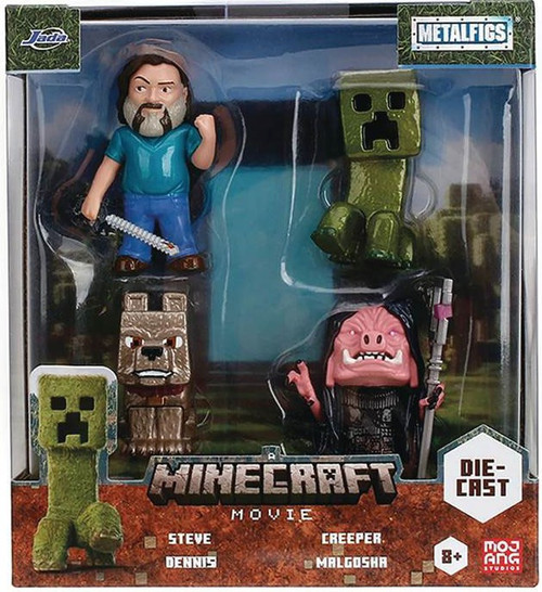 Minecraft Movie Metalfigs Steve, Dennis, Creeper Malgosha 2.5 Diecast ...