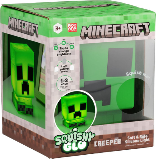 Minecraft Squishy Glo Creeper Silicone Light Paladone - ToyWiz