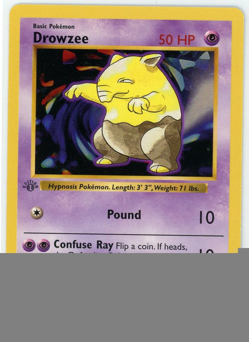 Pokemon Base Set Single Card Common Drowzee 49 1st Edition, Grey Stamp ...
