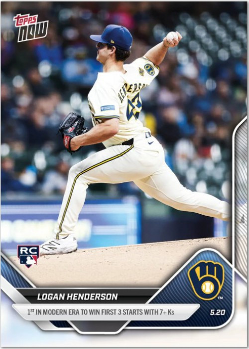 MLB Milwaukee Brewers 2025 Topps NOW Baseball Single Card Logan ...