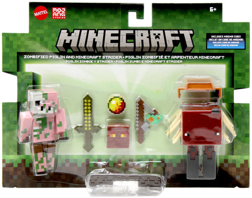 Minecraft Zombified Piglin Minecraft Strider Action Figure 2-Pack ...