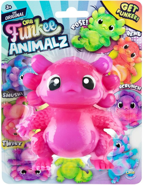 Funkee Animalz Axolotl PINK PURPLE 4.5 Stretchy Figure ORB Toys - ToyWiz