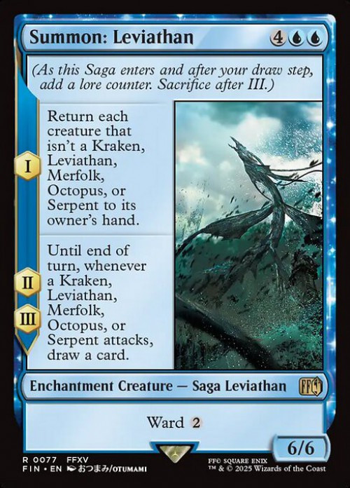 Magic The Gathering Final Fantasy Single Card Rare Summon Leviathan 77 ...