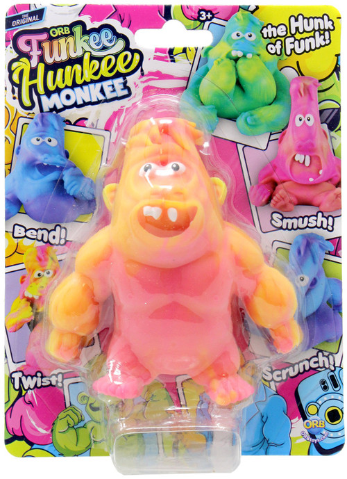 Funkee Hunkee Monkee Orange Pink 4 Figure Super Stretchy ORB Toys - ToyWiz