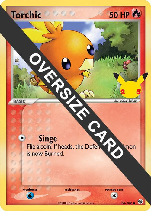 Pokemon Promo Single Card Torchic 74 Oversized - ToyWiz