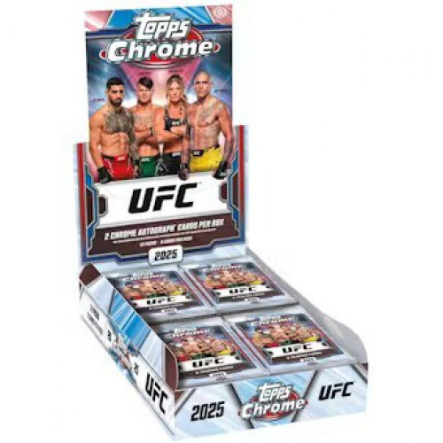 UFC Topps 2025 Chrome Trading Card HOBBY Box 12 Packs - ToyWiz