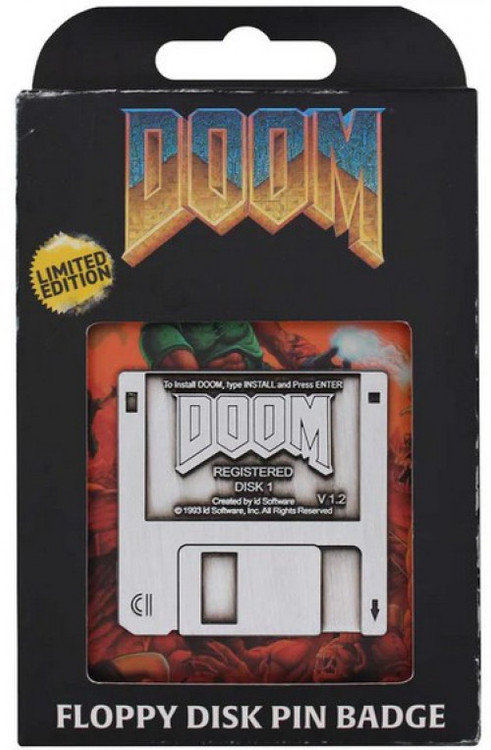 Doom DOOM Floppy Disk Metal Pin Badge Limited Edition Fanattik ...