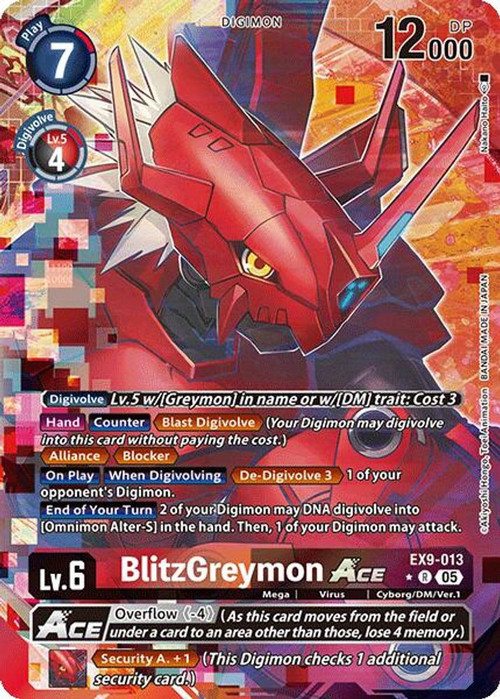 Digimon Trading Card Game Versus Monsters Single Card Rare BlitzGreymon ACE EX9-013 Alternate ...