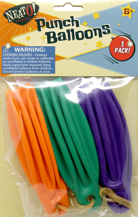 NeatO Classics Punch Balloons 3-Pack RANDOM Colors Toysmith - ToyWiz