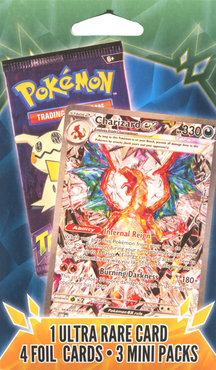 Pokemon Mystery HANGER Pack 1 Ultra Rare Card, 4 Foil Cards 3 Mini ...