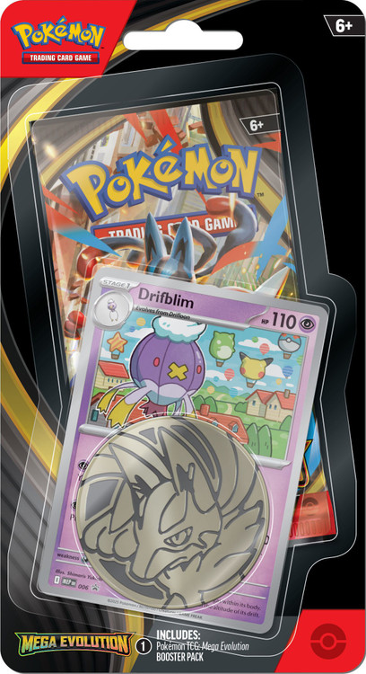 Pokemon Mega Evolution Drifblim Checklane BLISTER Pack Booster Pack ...