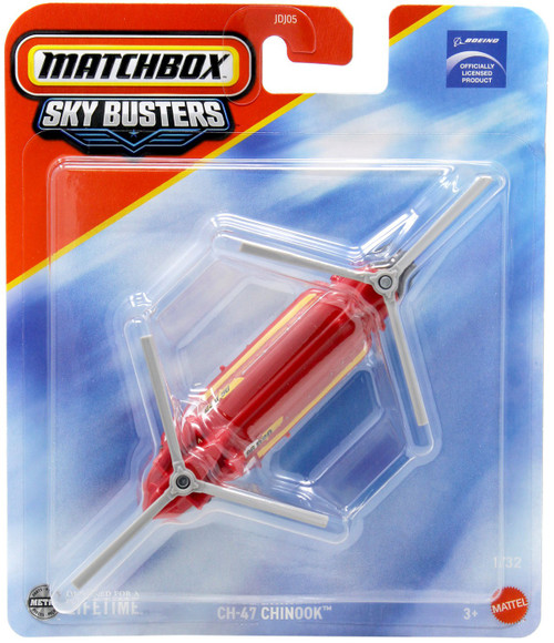 Matchbox Sky Busters CH-47 Chinook Diecast Vehicle Red Mattel Toys - ToyWiz