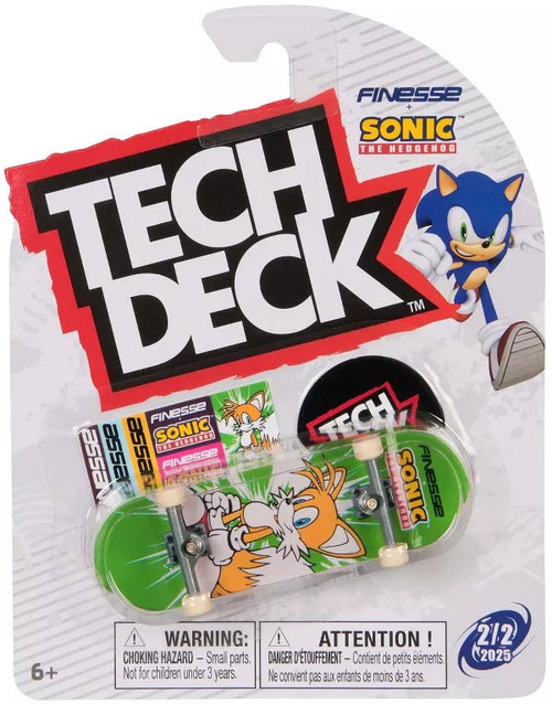 Tech Deck Sonic the Hedgehog Tails Mini Skateboard Finesse Spin Master ...