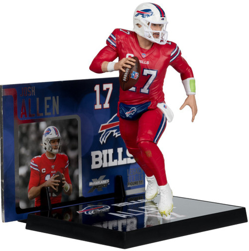 McFarlane Toys NFL Buffalo Bills Josh Allen Posed Figure Red Color Rush ...