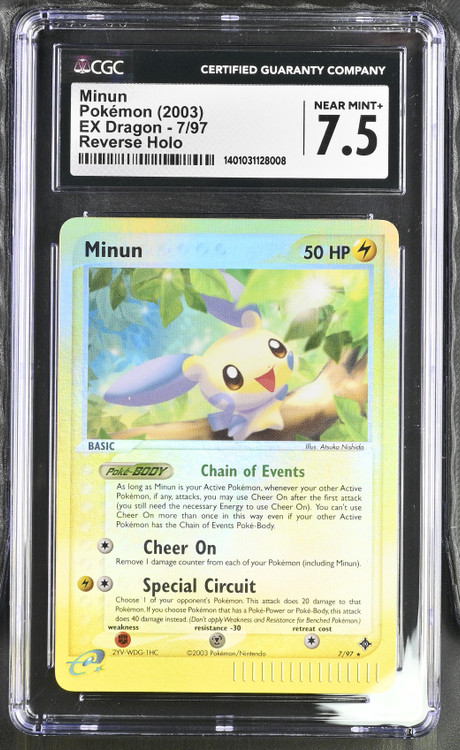 Pokemon Trading Card Game EX Dragon Single Card Holo Rare Minun 7 CGC 7 ...