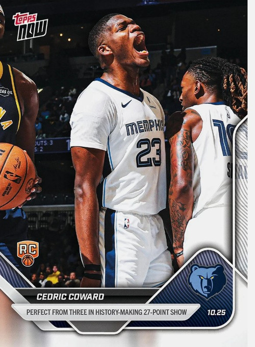NBA Memphis Grizzlies 2025-26 NOW Basketball Single Card Cedric Coward ...