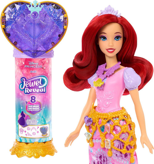 Disney Princess Jewel Reveal Ariel Surprise Doll 8 Surprises Mattel ...