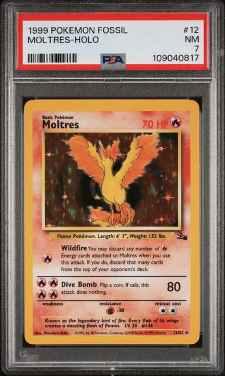 Pokemon Fossil Single Card Holo Rare Moltres 12 PSA 7 - ToyWiz