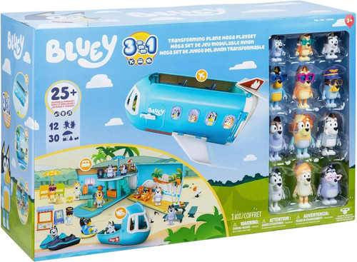 Bluey Transforming Plane Exclusive Mega Playset Includes 12 Mini ...
