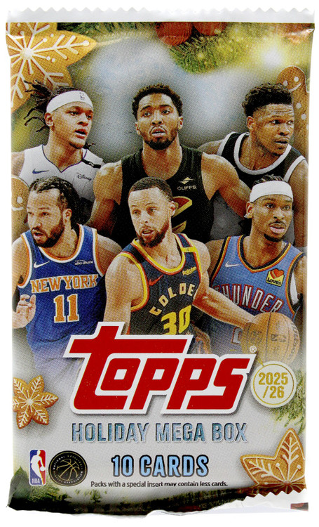 NBA Topps 2025-26 HOLIDAY Basketball Trading Card MEGA Box Pack 10 ...