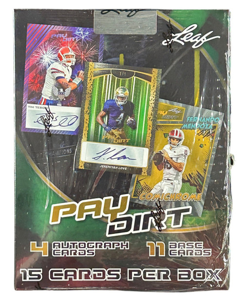 NFL 2026 Paydirt Football Trading Card Box 4 Autogtaphs 11 Base Cards ...