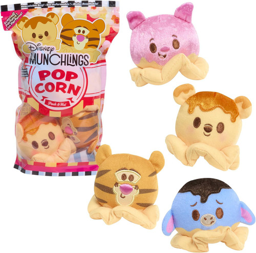 Disney Munchlings Popcorn Tigger, Pooh, Piglet Eeyore 3 Plush 4-Pack ...